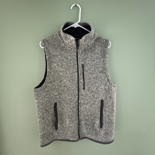 Beverly Hills Polo Club Mens L Gray Fleece Full Zip Vest | eBay