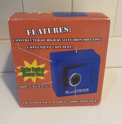 CHILD'S COMBINATION SAFE, FRONTIER SAFE TOYS 2-NUMBER COLLECTIBLE BLUE ...
