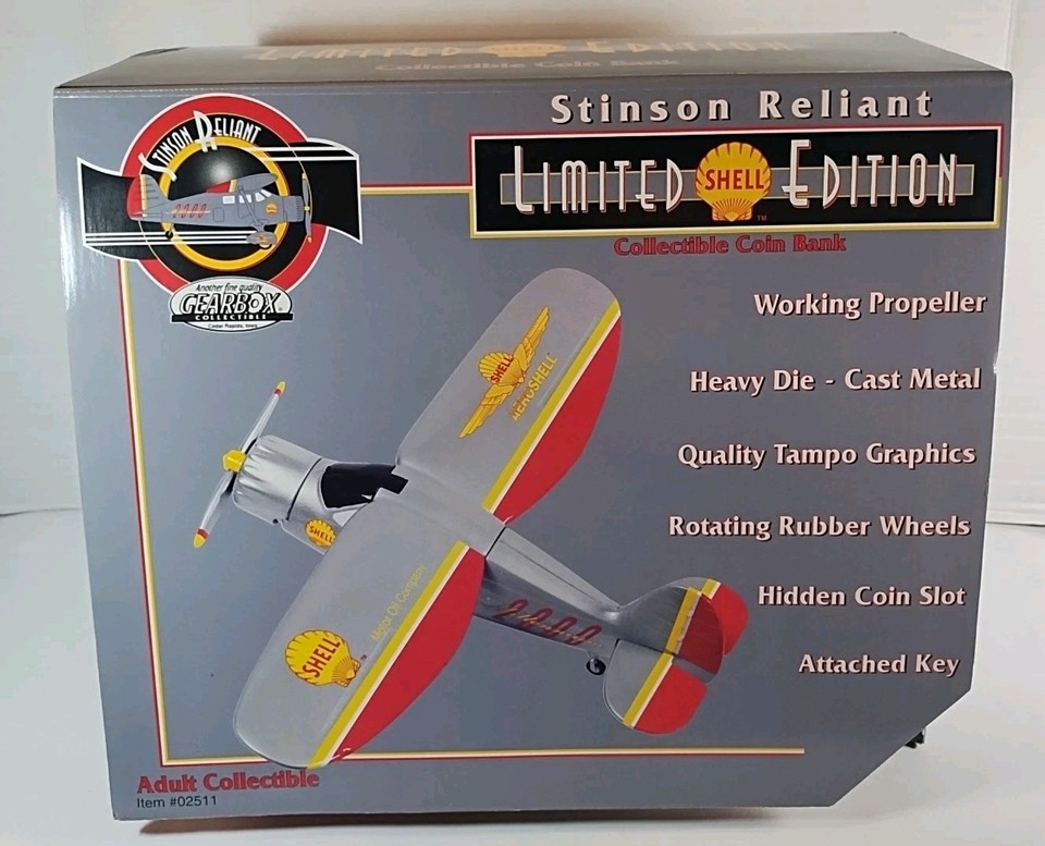 Gearbox Stinson Reliant SHELL Collectible Coin Bank, Ltd. Ed Millennium ...