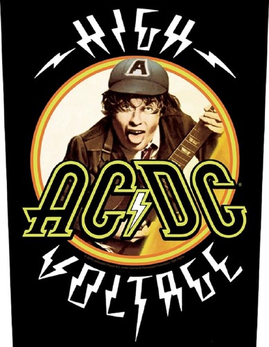 AC/DC Back Patch Angus High Voltage Band Logo Official Black Woven 36 ...