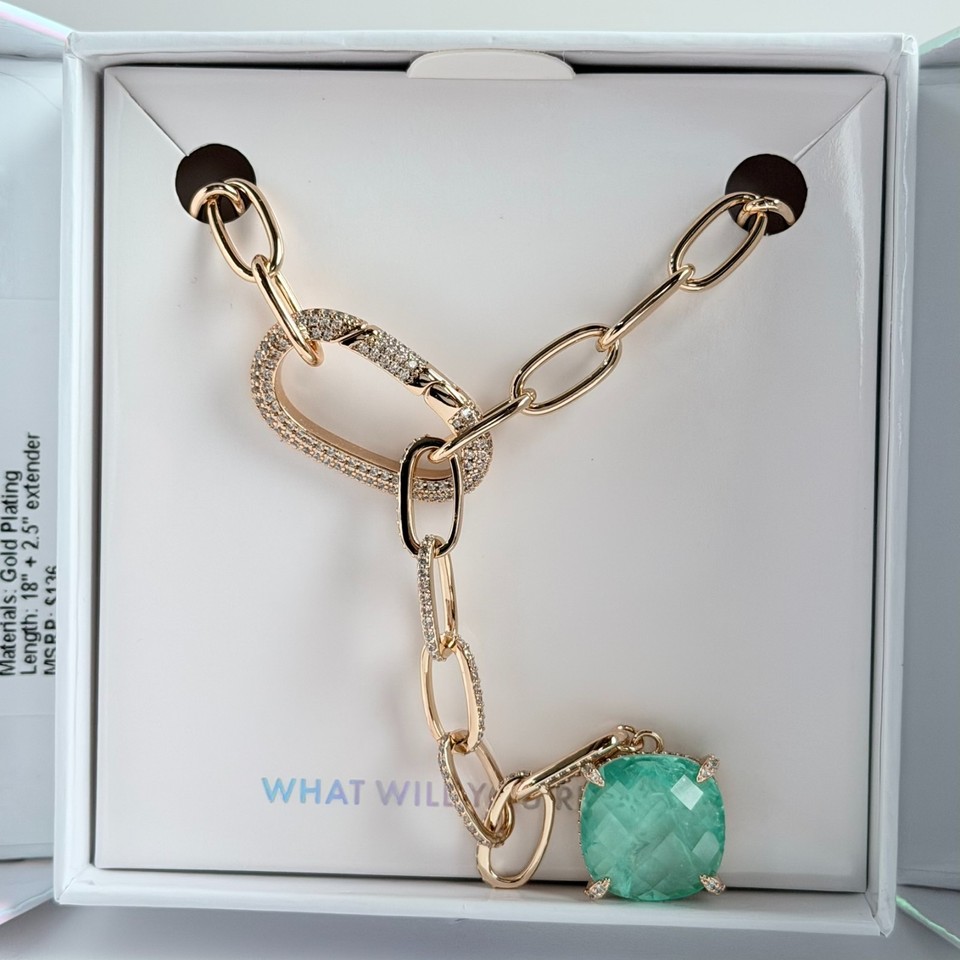 Bomb Party MHA Necklace "Your Heart Knows The Way" Aquamarine on Gold ...