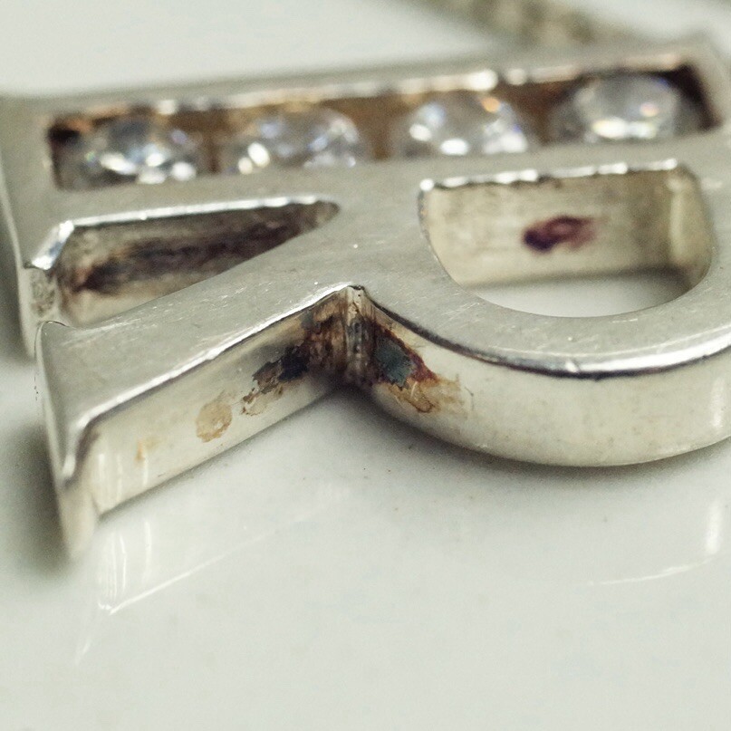 Sterling Silver CZ Letter R Pendant/24.25" Box Chain 1mm | eBay