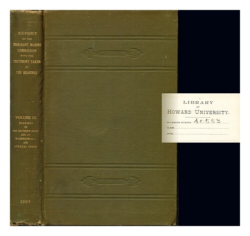 UNITED STATES. MERCHANT MARINE COMMISSION Report of the Merchant Marine ...
