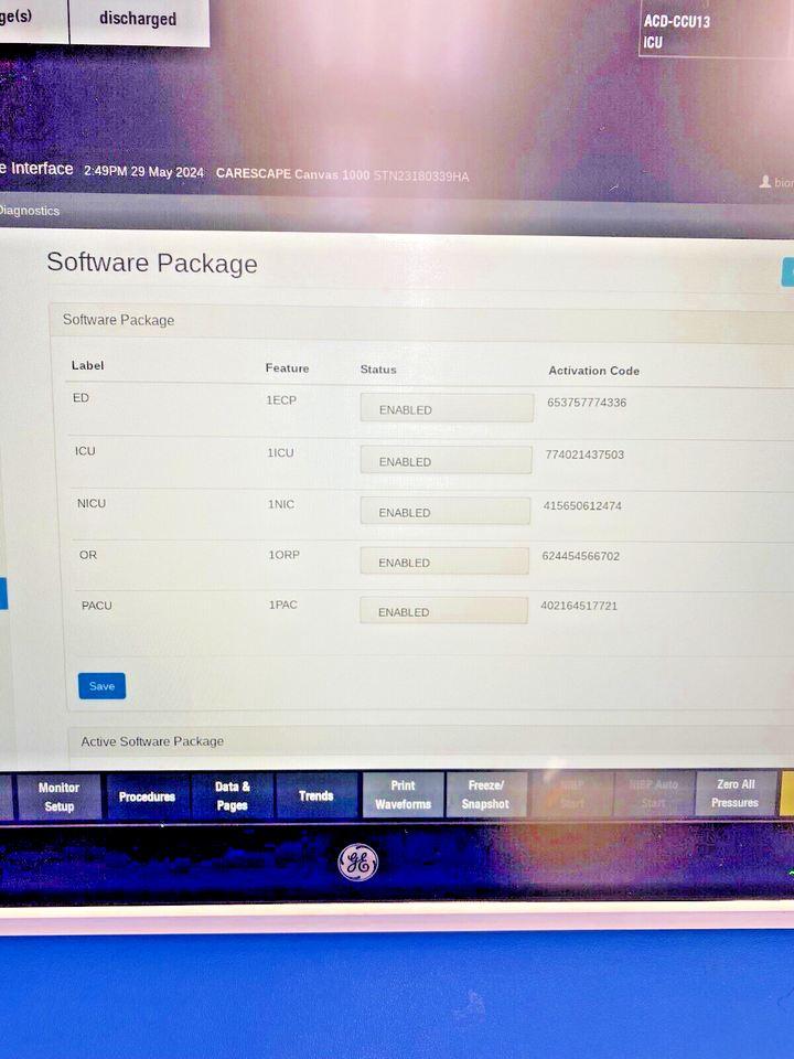 GE CareScape Canvas 1000 Patient Monitor Loaded 2023 year | eBay