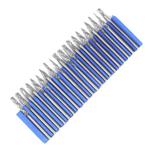 20pcs 3mm Tungsten Carbide Drill Bit PCB CNC For Rotary Burr Die Rasp ...