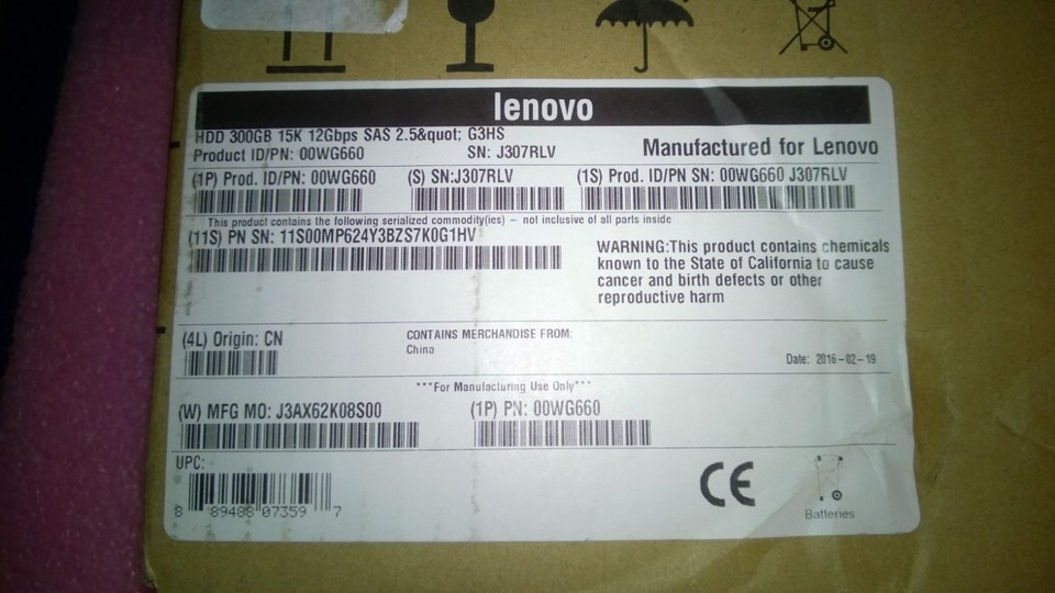 Lenovo 00WG660 300GB 15K 12GBPS SAS 2.5" G3HS Hard Drive | eBay