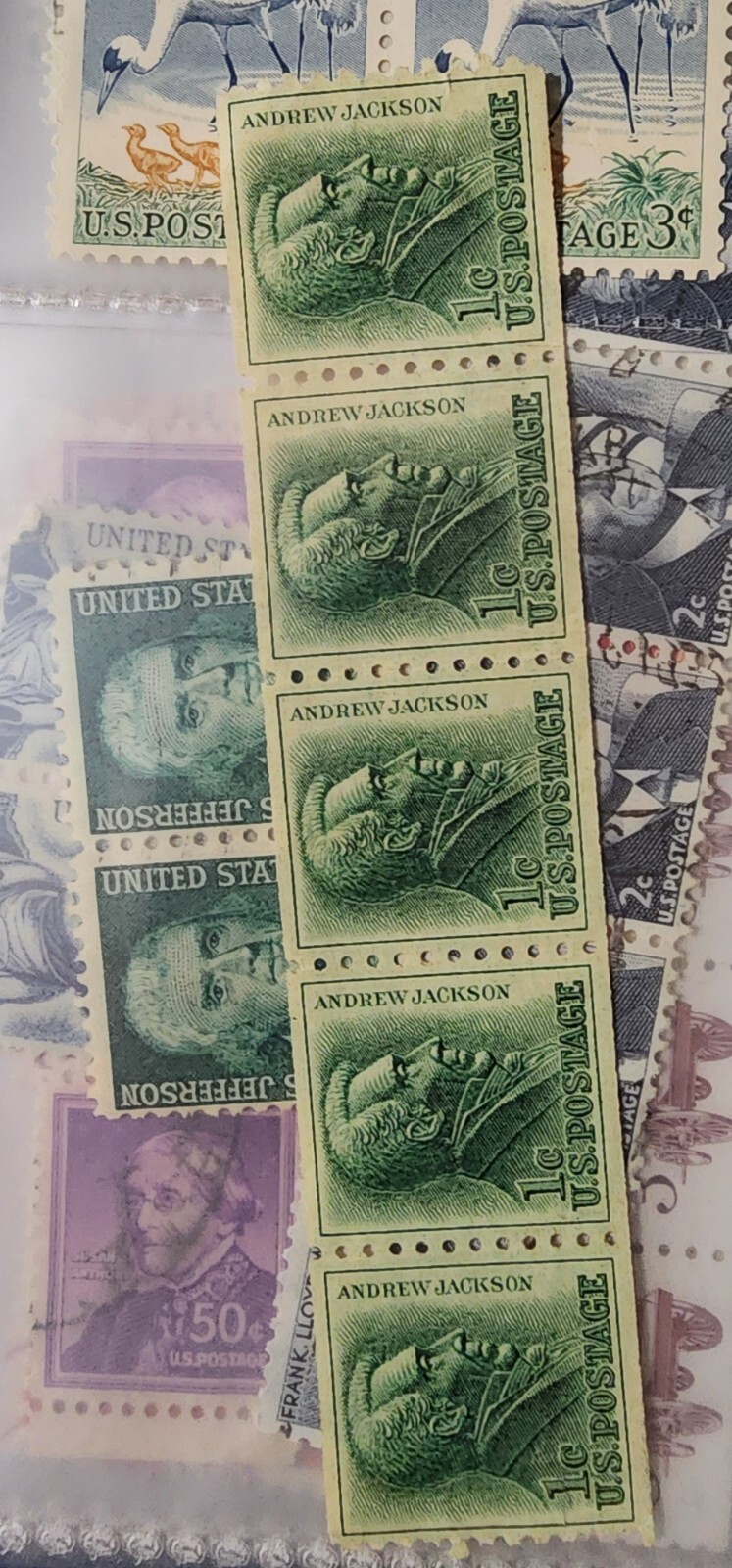 US 1963 1c Andrew Jackson Stamp Scott# ? Used Strip Of 5 - #B248 | eBay