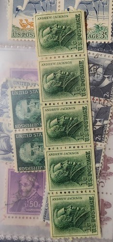 US 1963 1c Andrew Jackson Stamp Scott# ? Used Strip Of 5 - #B248 | eBay