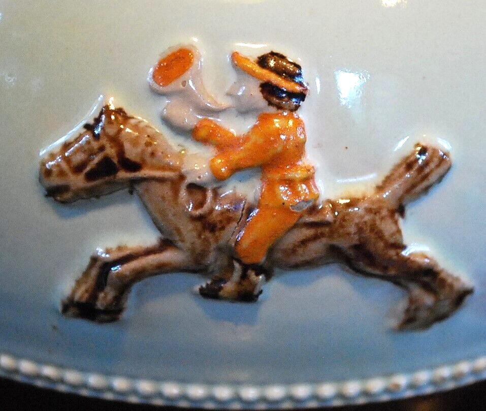 Vtg 1930'S BOURNE DENBY DERBY POTTERY FOX HUNT Creamer/Pitcher England ...