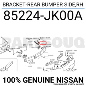 85224JK00A Genuine Nissan BRACKET-REAR BUMPER SIDE,RH 85224-JK00A | eBay