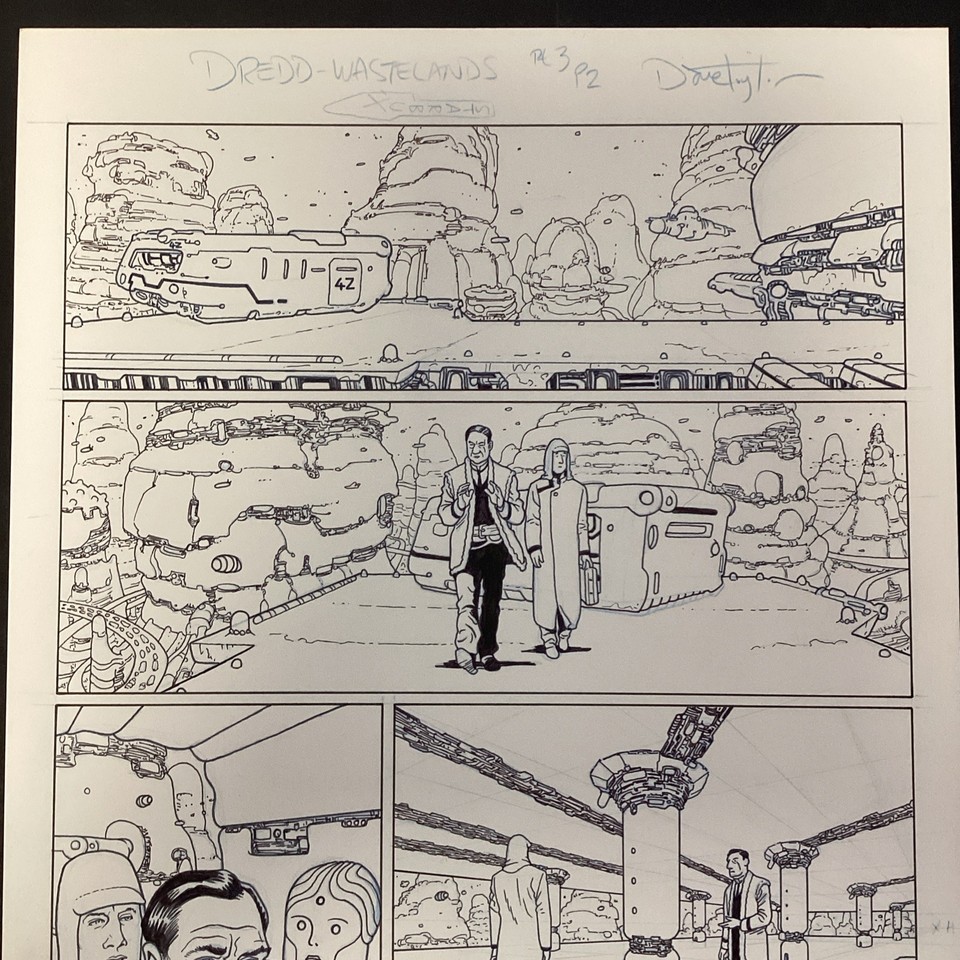 Original Artwork for Dredd Wastelands Part 3 2000AD Prog 1839 Page 2 By ...
