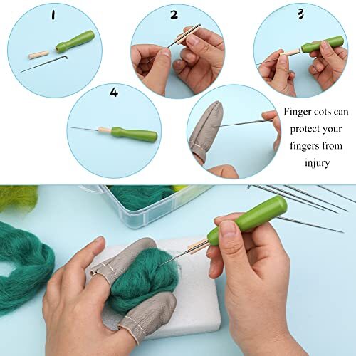 8 Colors Wool Fibre Yarn Roving for Needle Felting Starter Kit with ...