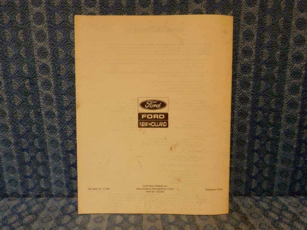 1988-1989 Ford New Holland R8 & R12 Riding Mower Original Parts Manual ...
