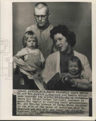 1964 Press Photo Sharrock Family Keeps Watch on Anchorage, Alaska ...