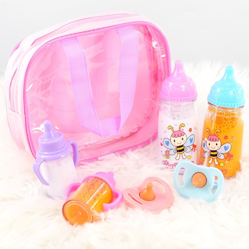 Baby Dolls Accessories 7in1 Magic Milk Juice Bottles Dummies Carry Bag ...
