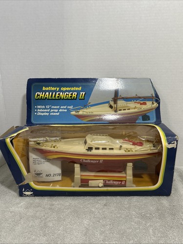 Vintage New Bright 1980’s Challenger II Battery Operated Sail Boat New ...