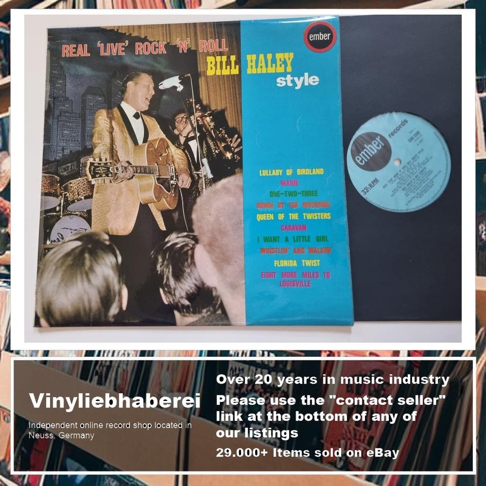 Bill Haley - Real 'Live' Rock 'N' Roll Bill Haley Style Vinyl LP UK ...