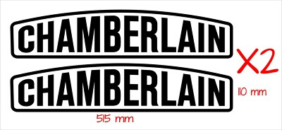 Chamberlain vinyl decals TWO (2) 515 x 110 mm each CONFIRM your color ...
