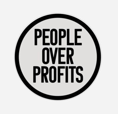2-Pack PEOPLE OVER PROFITS Round CAR Magnet 4"x4" Bumper Sticker Decal ...