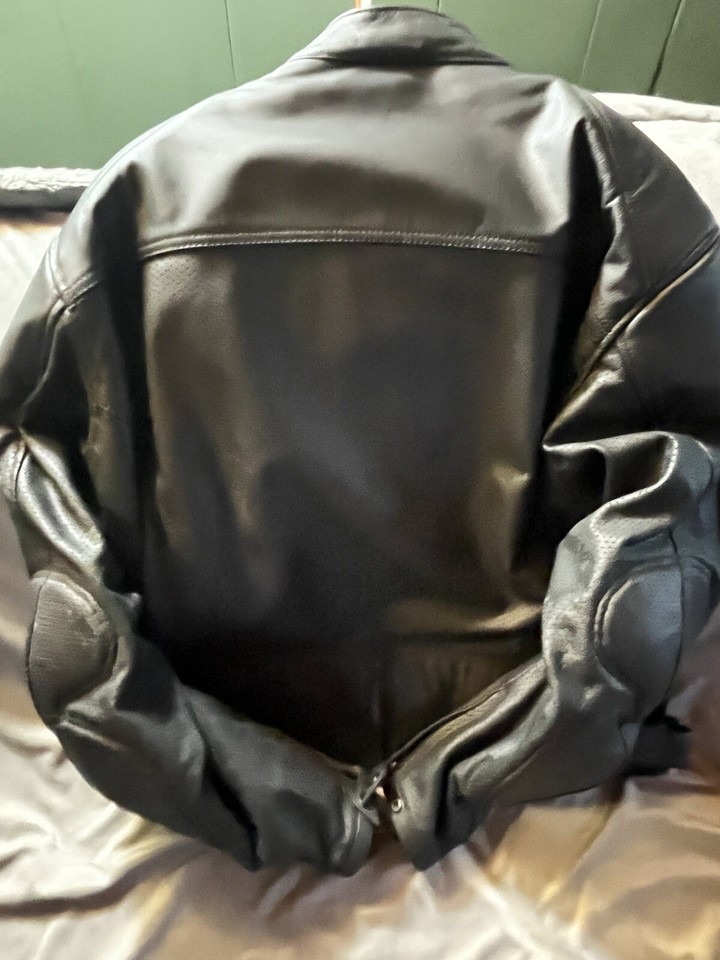 Joe Rocket Premium Leather Motorcycle Jacket With Pads And Liner | eBay
