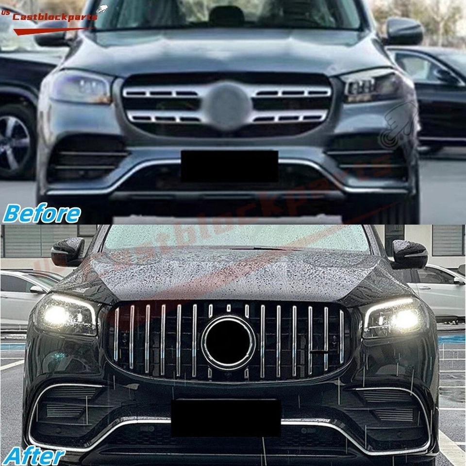 Facelift GLS63 AMG 2020+ Front+Rear Bumper Body Kit For MERCEDES BENZ ...