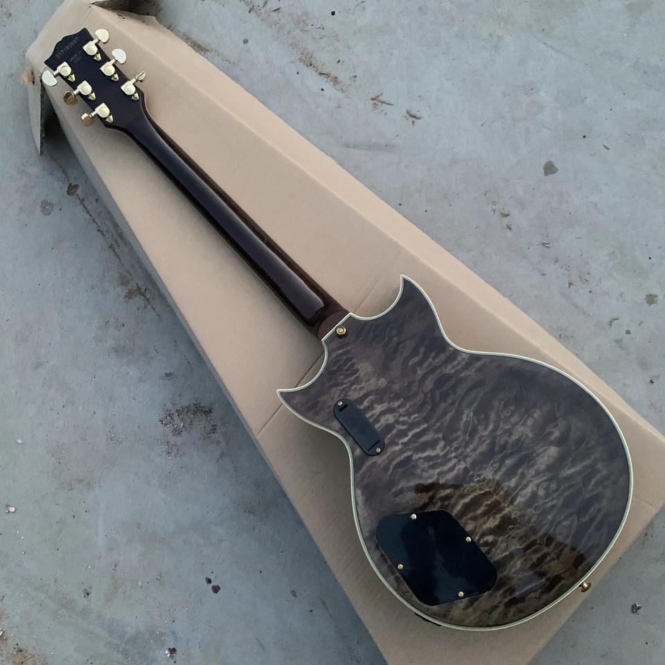 New Black Quilted Maple Semi Hollow Body Electric Guitar Black ...