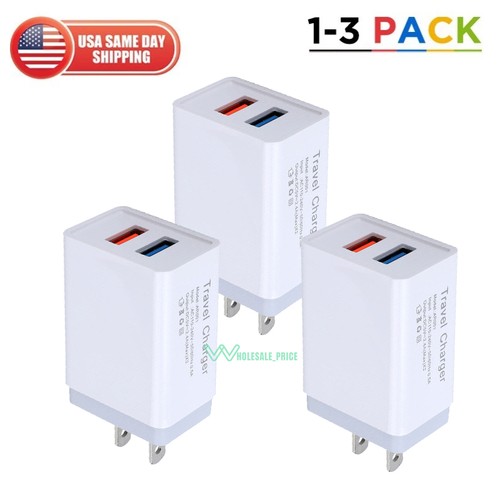 Dual Port USB Fast Home Wall Charger Block 5V 2.4A Power Adapter For ...