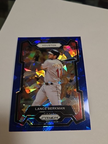 Lance Berkman 2024 Panini Prizm Baseball Blue cracked ice 258 Big Puma ...