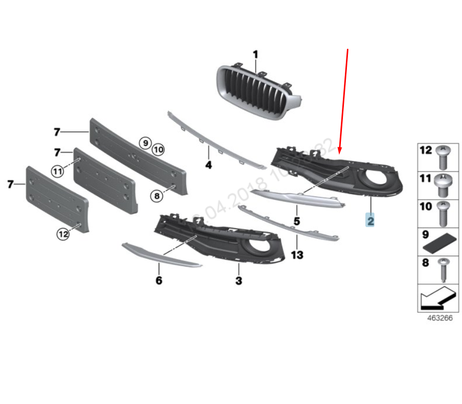 BMW 3 F35 Nebelscheinwerfergrill 51117397619 7397619 2016 Neu Original ...