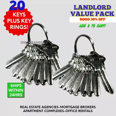 20 SCHLAGE SC-1 w RING House Key Blanks NICKEL P LANDLORD Maintenance ...