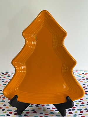 Fiestaware Butterscotch Tree Plate Fiesta Christmas Holiday Serving ...