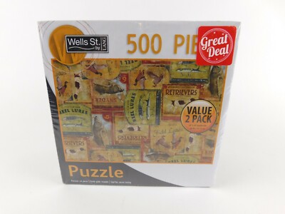 2 Jigsaw Puzzles 500 Pc. Each, Outdoorsman Hunting Fishing & Billiard ...