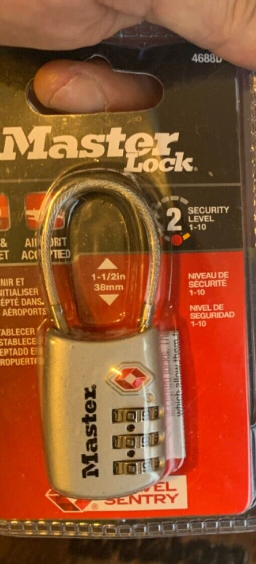 Master Lock 4688D Combination Luggage Lock, TSA-Approved Resets 1-1/2 ...