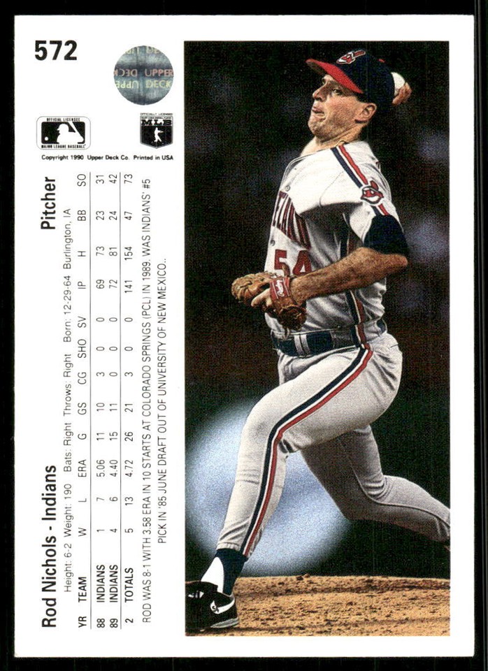 1990 Upper Deck #572 Rod Nichols | eBay
