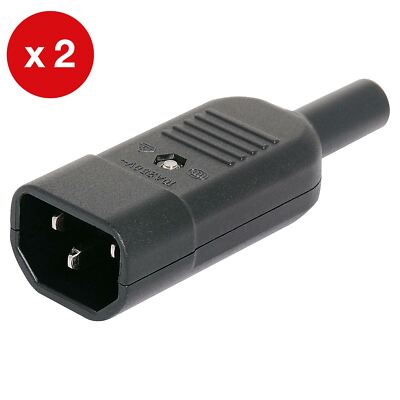 2 PACK - 10A IEC Line Plug C14 Male | eBay