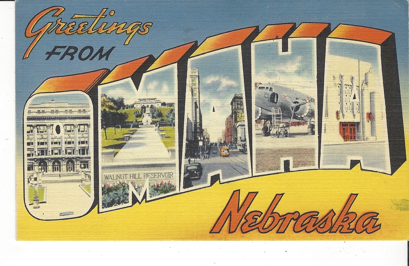 POSTCARD LARGE LETTER "GREETINGS FROM OMAHA NEBRASKA" | eBay