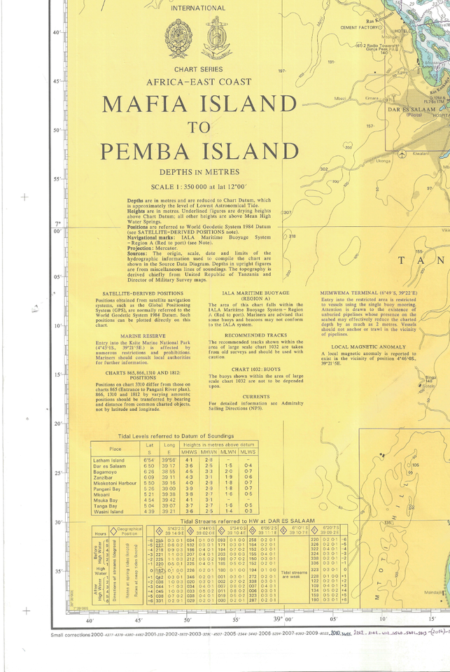 3310 Mafia Island Pemba Africa East Coast Chart Map Maritime Marine ...