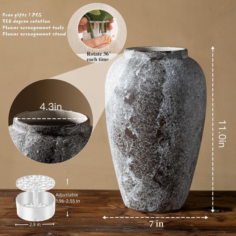 Rustic Distressed Clay Large Vase, Terracotta Pottery Big Vases | eBay