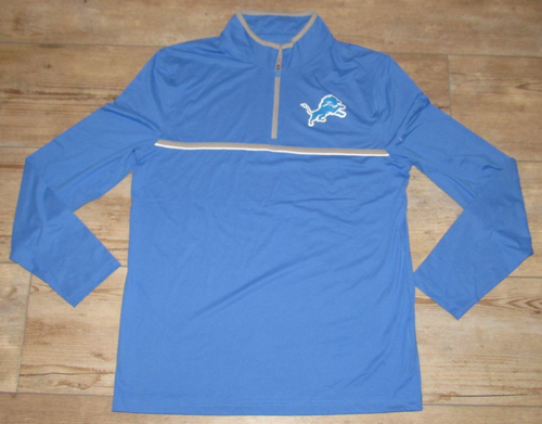 Detroit Lions NFL Team Apparel Honolulu Blue 1/4 Zip Jacket size Men's ...