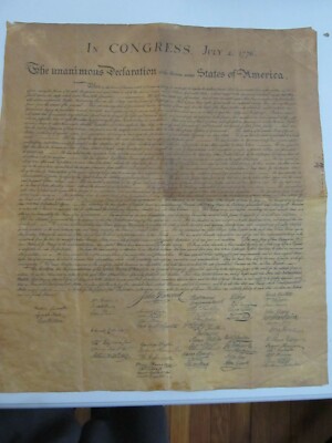 Declaration of Independence - 20th-century reproduction on parchment ...