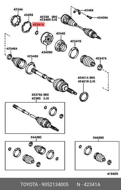 Genuine OE ring snap for rear drive shaft 9052134005 for TOYOTA 90521 ...