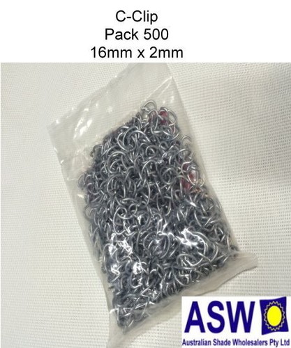 16mm C-CLIP Pack 500 Attach Shadecloth to Chain Wire Fences/Fencing ...