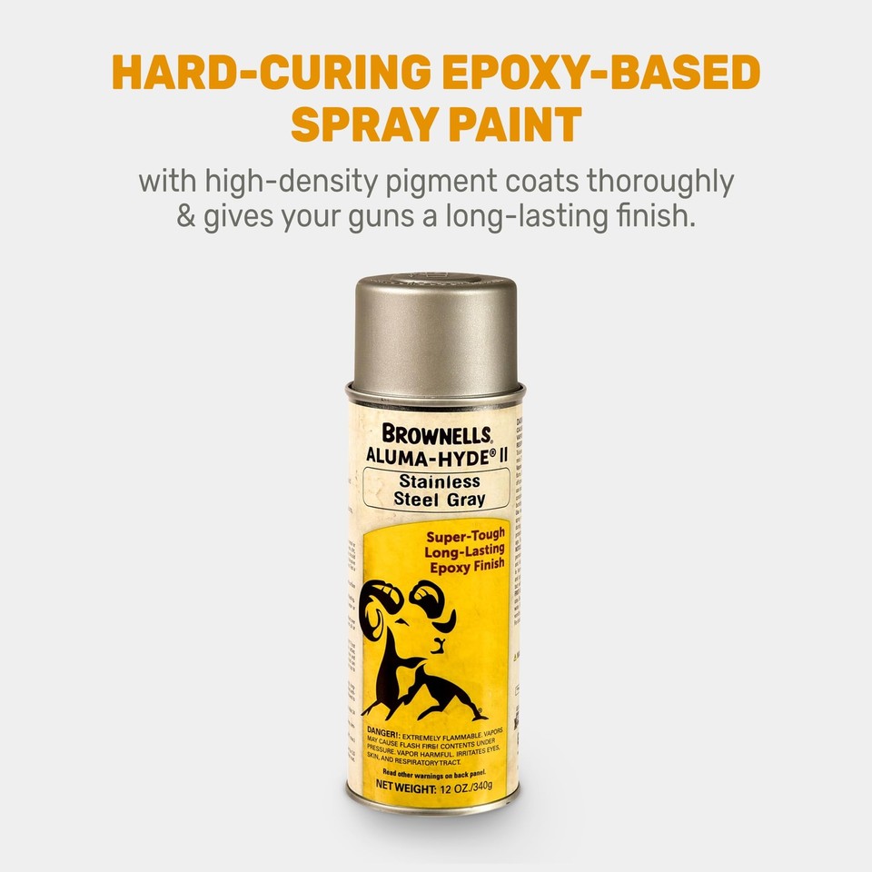 Brownells Aluma-Hyde Epoxy Based Firearm Finish Spray Paint Stainless ...