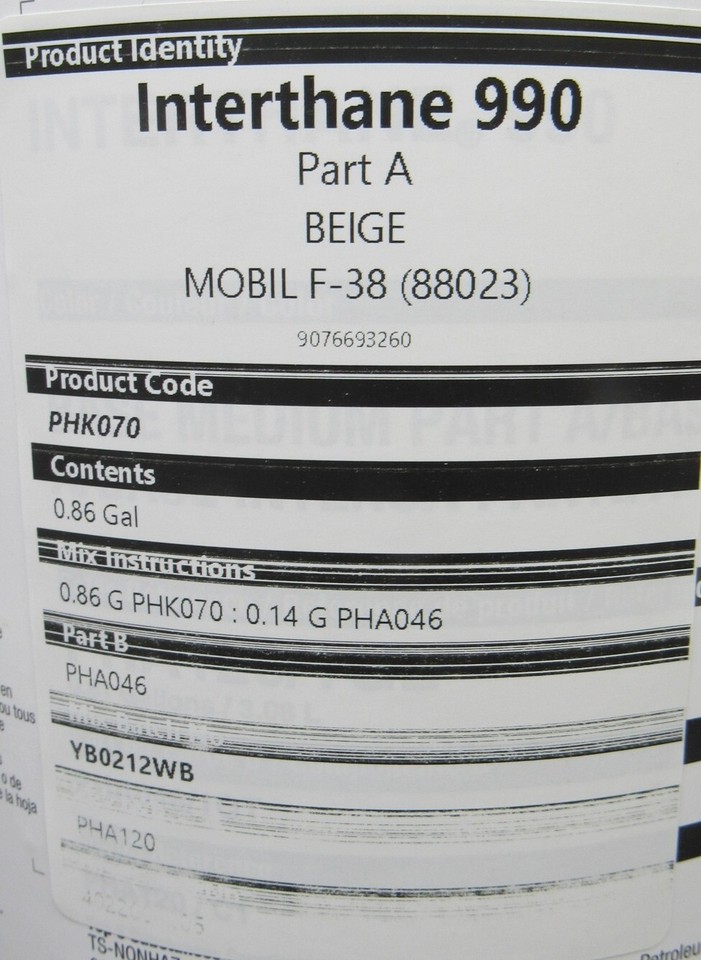 International Interthane 990 BEIGE Acrylic Polyurethane Finish A+B Boat ...