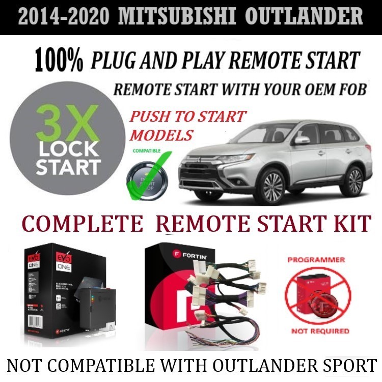 PLUG & PLAY REMOTE STARTER FOR 2014-2020 MITSUBISHI OUTLANDER PTS 3X ...