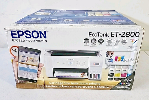 Epson EcoTank ET-2800 Color Inkjet All-In-One Printer - White - NEW ...