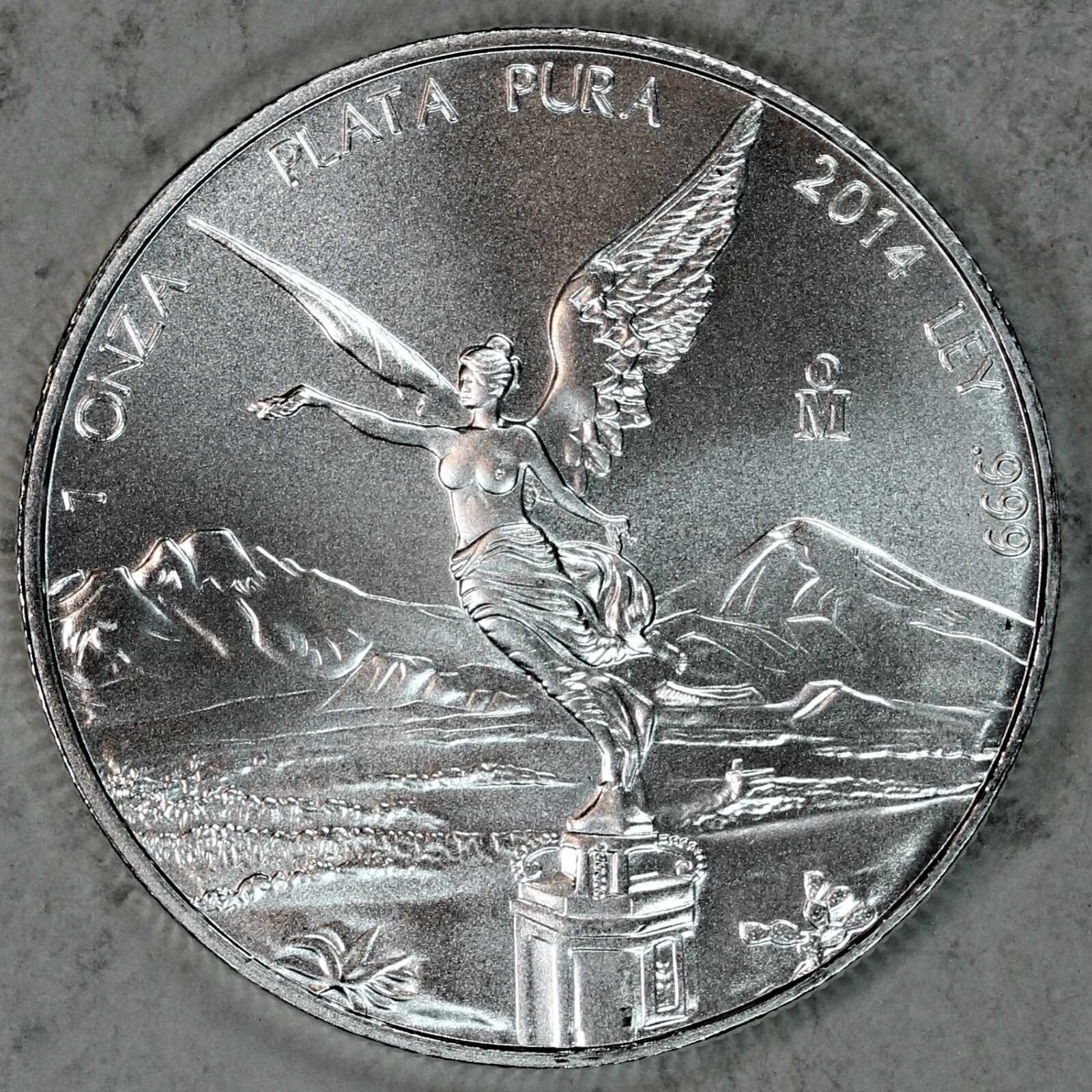 2014-M UNCIRCULATED SILVER LIBERTAD, ONE ONZA (OUNCE) of 0.999 PURE ...