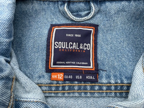 Soulcal&Co California Girl Denim Jacket Long Sleeve Blue Cotton Coat ...