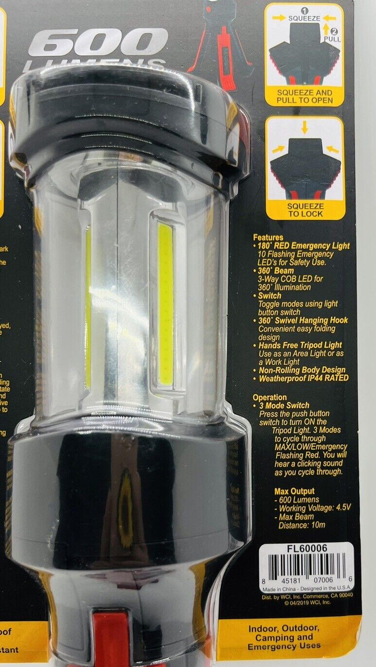 Versa Beam Tripod Light LED 600 Lumens 3 Light Settings Weatherproof ...