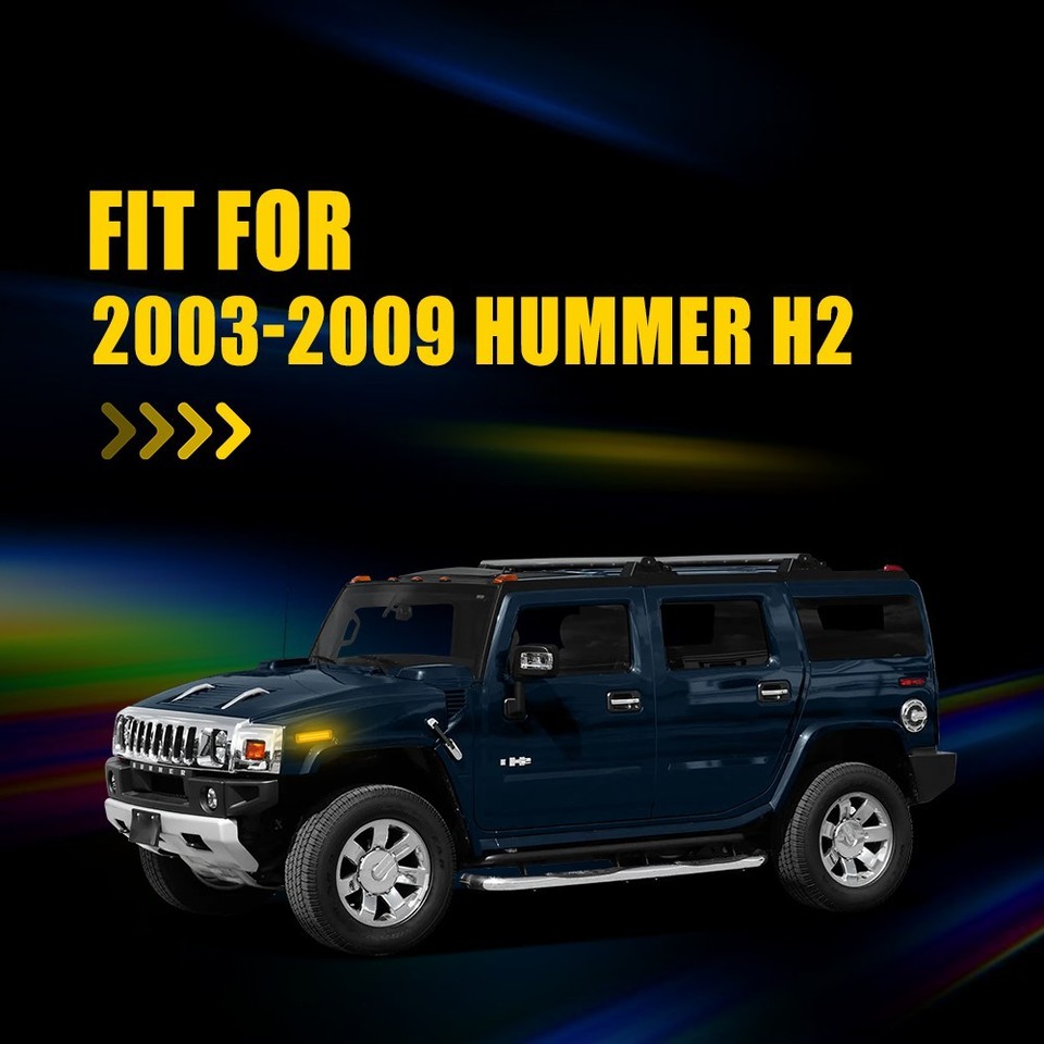 For 2003-2009 Hummer H2 LED Side Marker Lights Kit 15114677 Front Amber ...